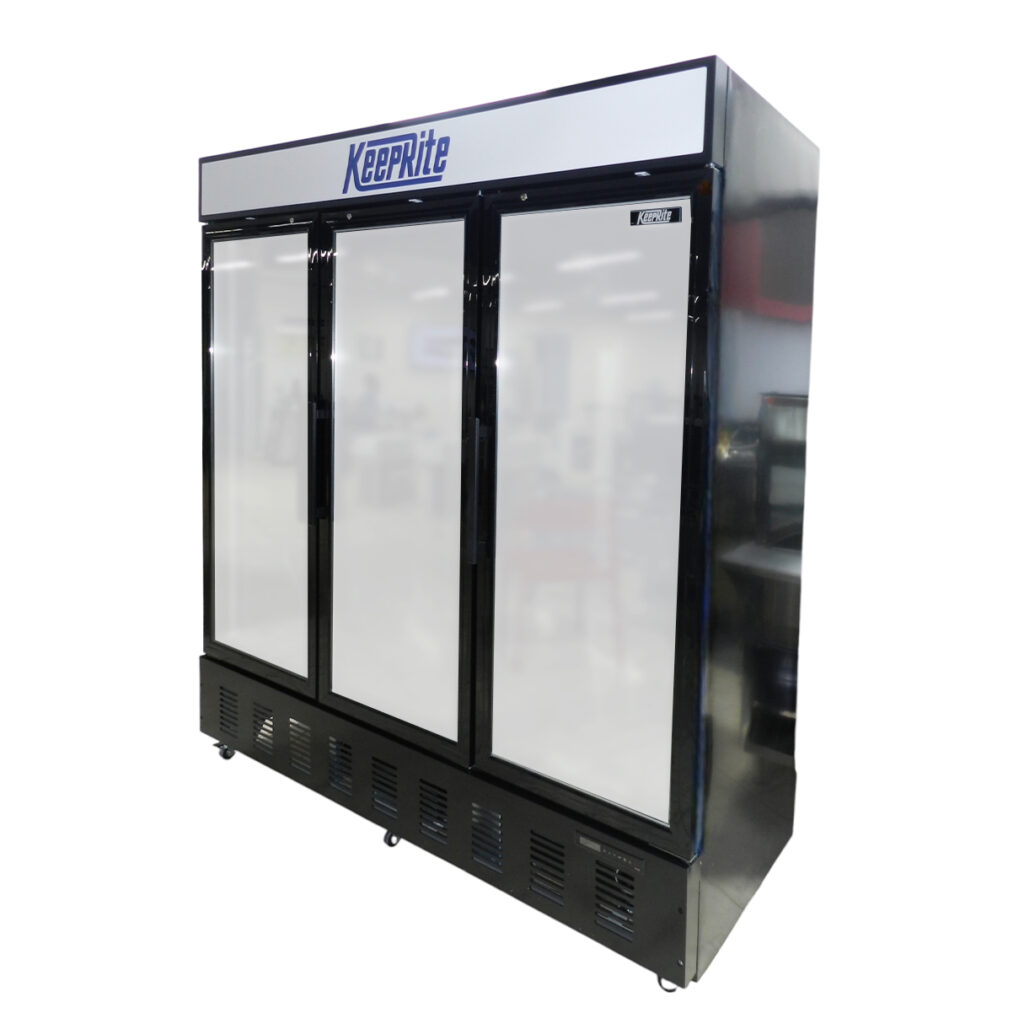Freezer vertical con puerta de cristal 54" x 28" x 80" plg KEEPRITE Mod ...