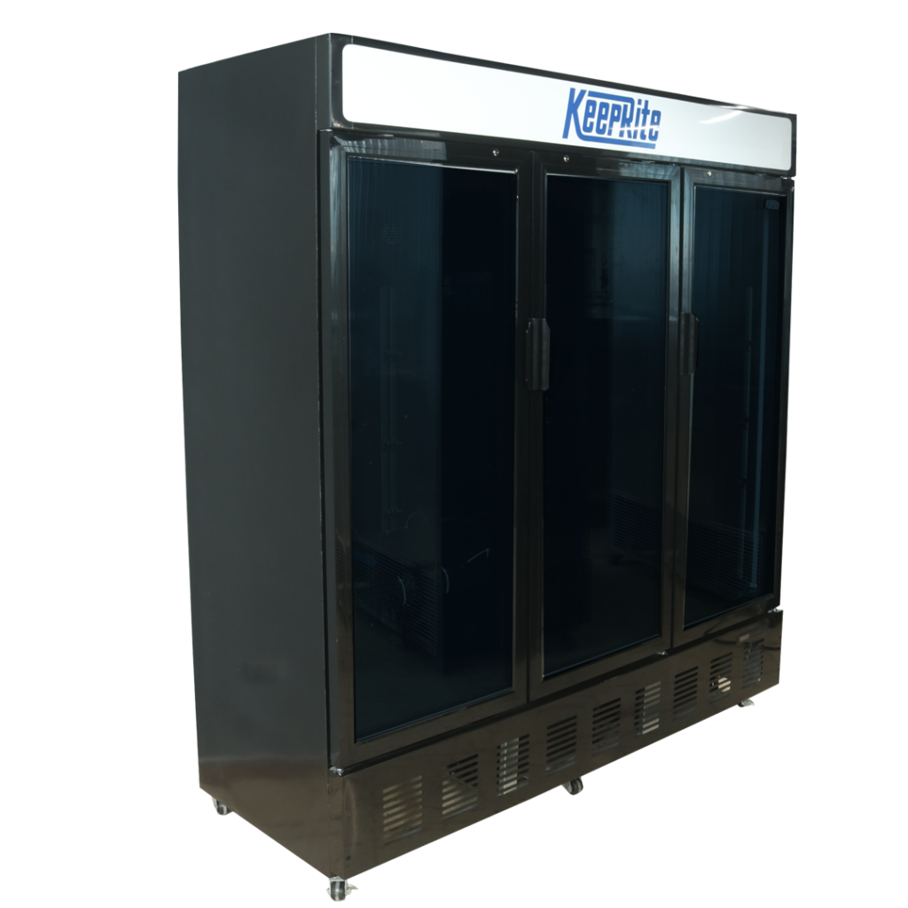 Freezer vertical con puerta de cristal 54" x 28" x 80" plg KEEPRITE Mod ...